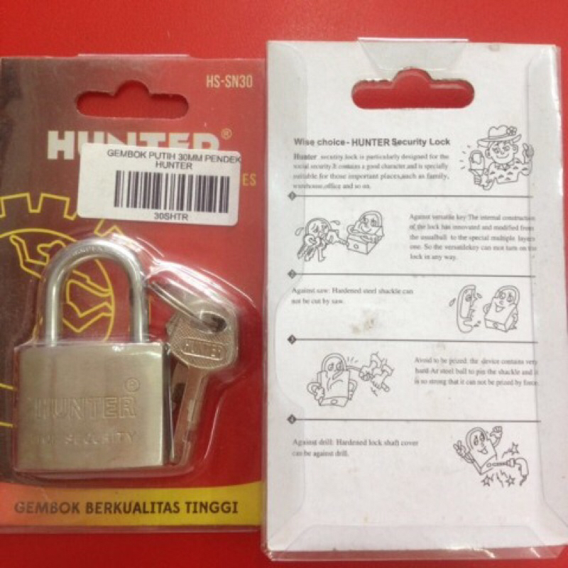 Jual GEMBOK HUNTER BERBAGAI UKURAN / GEMBOK PUTIH LEHER PENDEK PANJANG ...