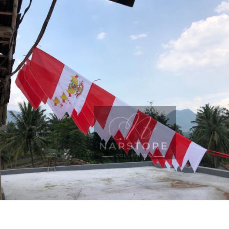 Jual bendera umbul umbul merah putih garuda 2,7 meter 8 gergaji | Shopee Indonesia