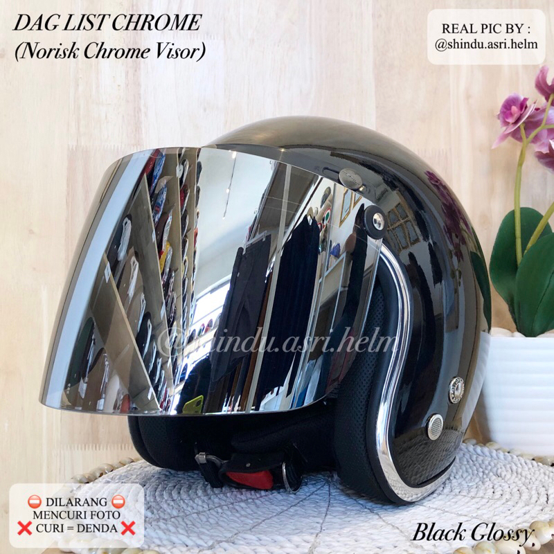 Jual HELM DAG RETRO LIST CHROME Original | Shopee Indonesia