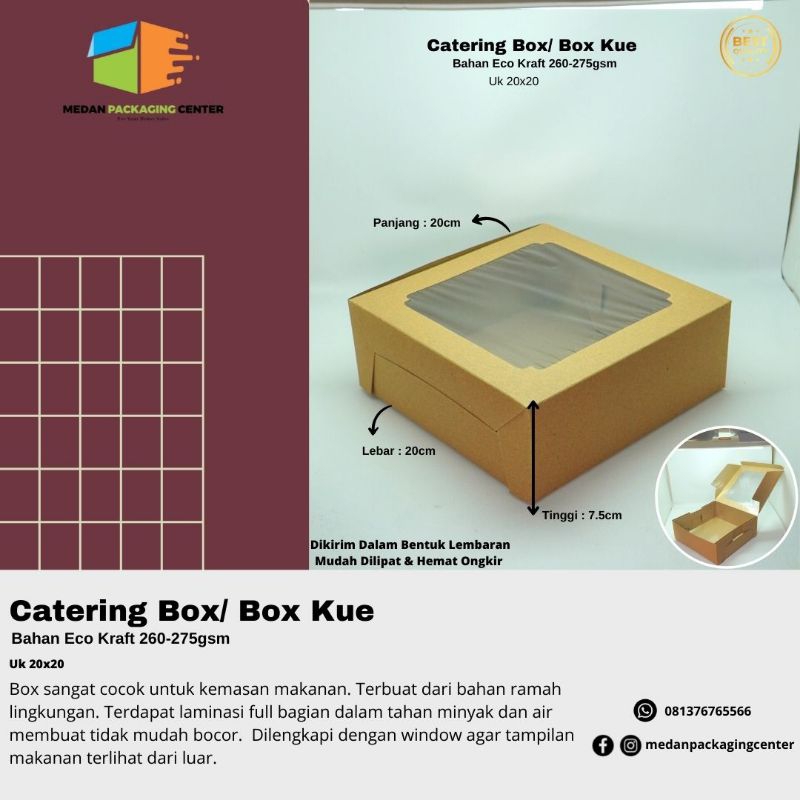 Jual Catering Box + Mika Sekat 5 / Kotak nasi kraft / Box nasi kotak ...