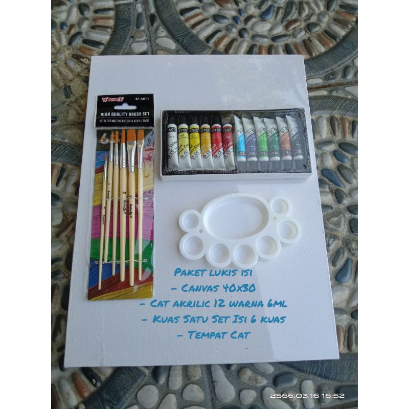 Jual Paket Lukis canvas cat acrilik kanvas akrilik | Shopee Indonesia