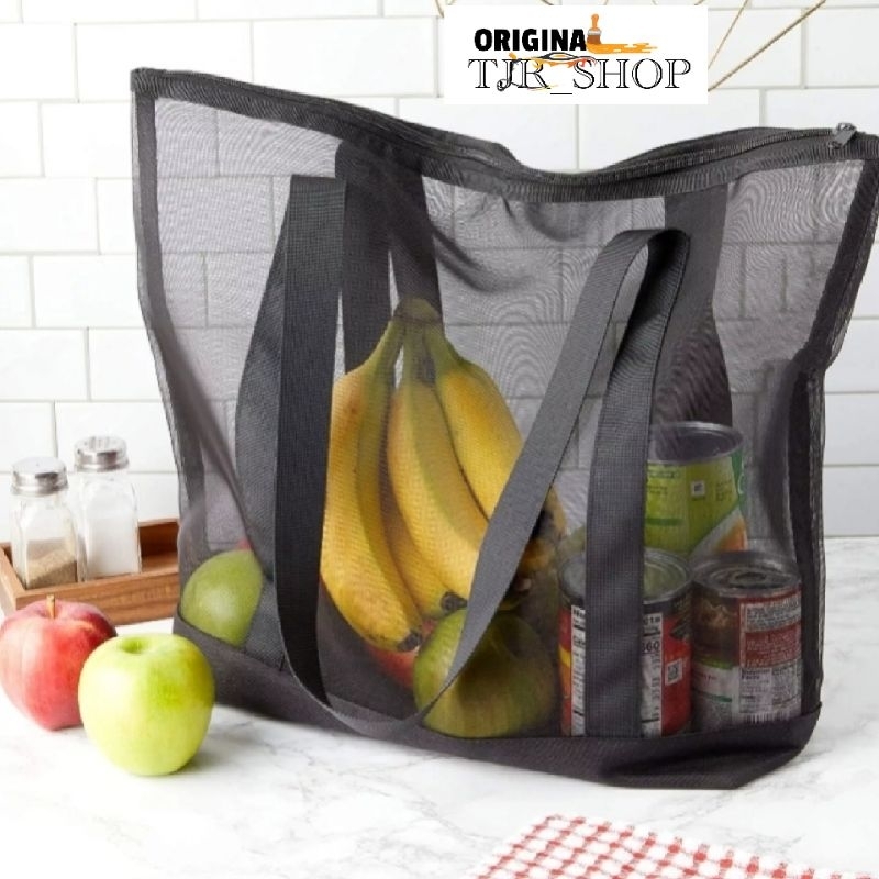 Jual TJR021 Tas Jaring Dengan Resleting Untuk Bahan Makan Nylon Tas ...