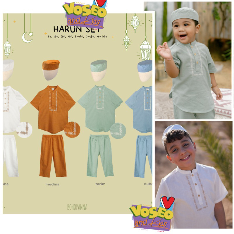 Jual BOHOPANNA [RAYA Collection ] HARUN SET Baju Koko + Peci Anak Baju Lebaran Boho Baby Baju ...