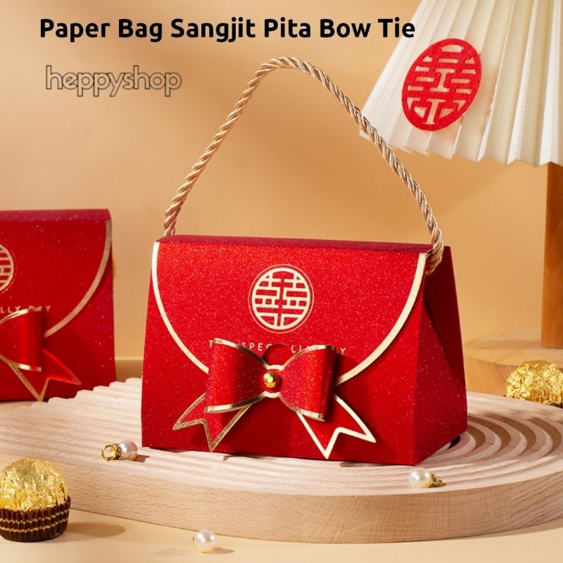 Jual Paper Bag Sangjit Pita Bow Tie, Paper Bag Tingjing Wedding ...
