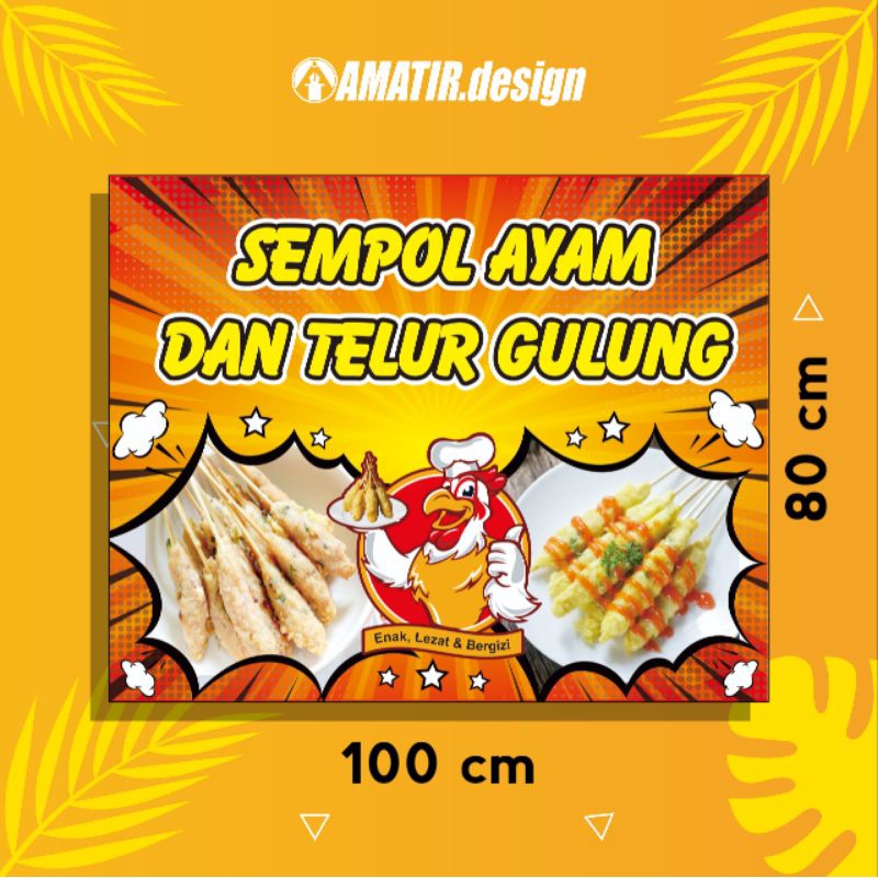 Jual BANNER SEMPOL & TELUR GULUNG (ukuran 80x100 cm) | Shopee Indonesia