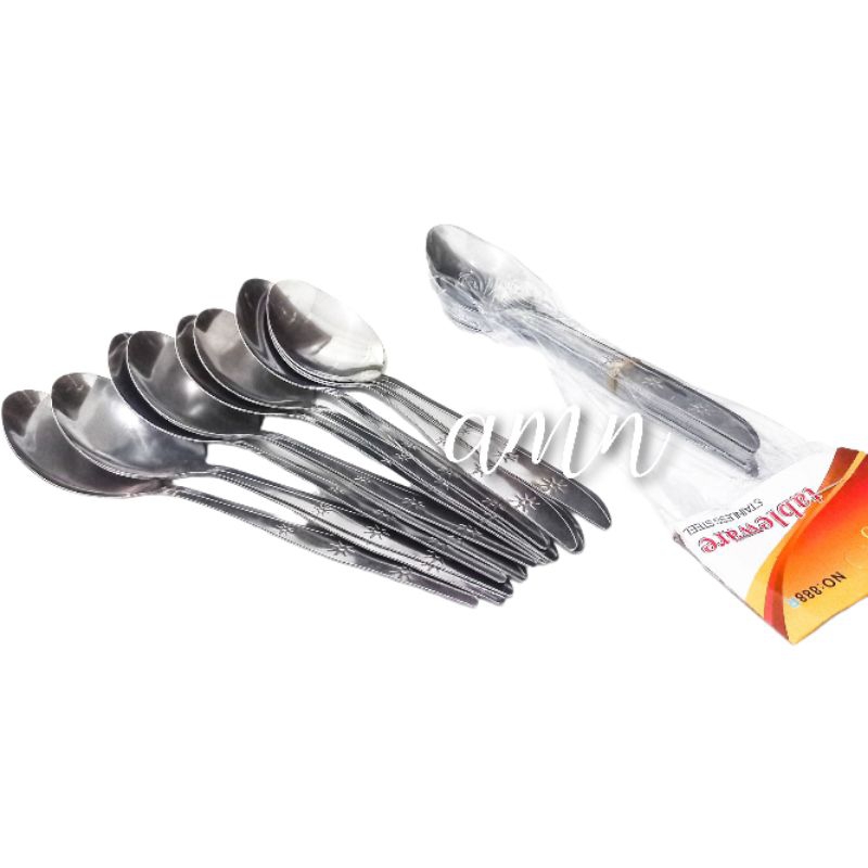 Jual Sendok Makan Stainlees Steel Sendok Makan HS 12pcs | Shopee Indonesia