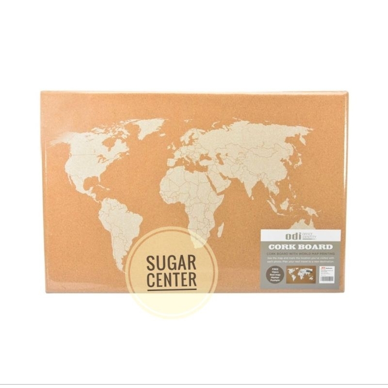 Jual Cork Board Peta Dunia/Papan Gabus Peta Dunia/Papan Meeting/Papan ...