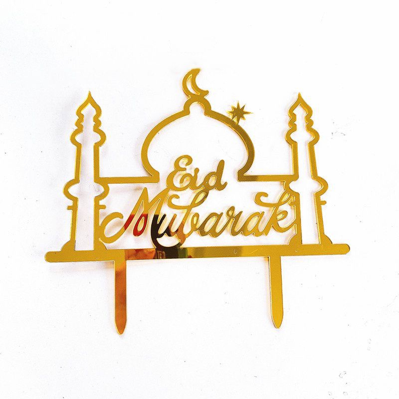 Jual CAKE TOPPER AKRILIK EID MUBARAK KUBAH MASJID IDUL FITRI HARI RAYA ...