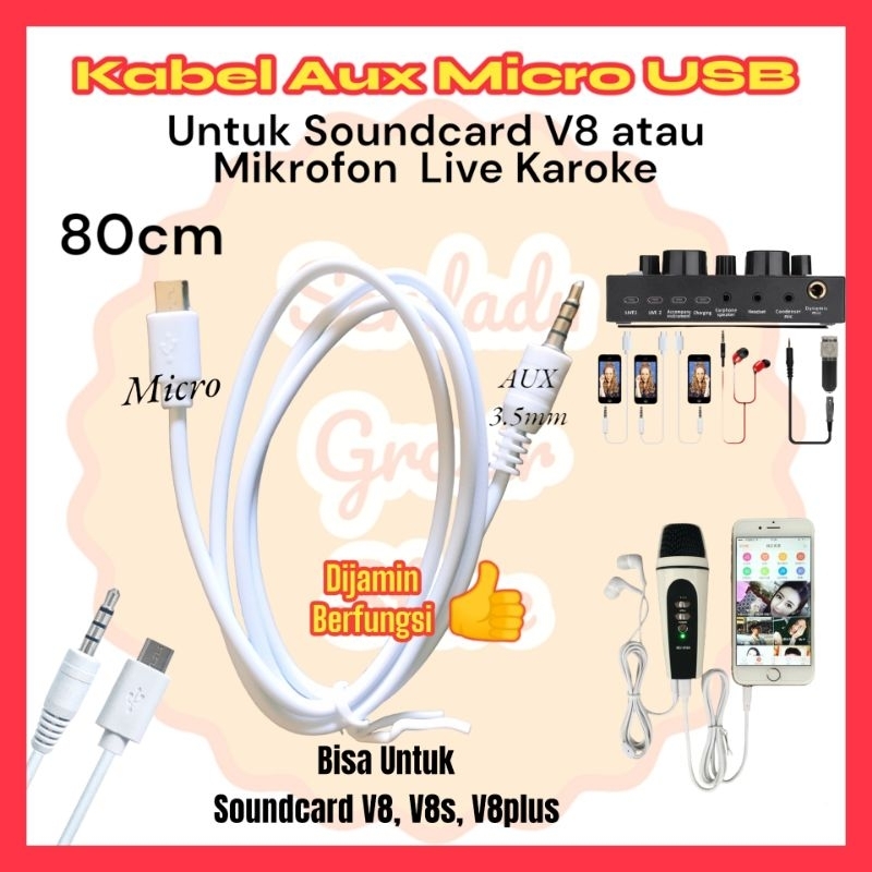 Jual Kabel Soundcard V8 V8s V8u V8plus / Kabel Micro To Aux / Kabel ...