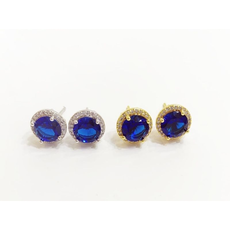 Jual Anting permata biru emas muda kadar 15% (1,9 Gram) | Shopee Indonesia