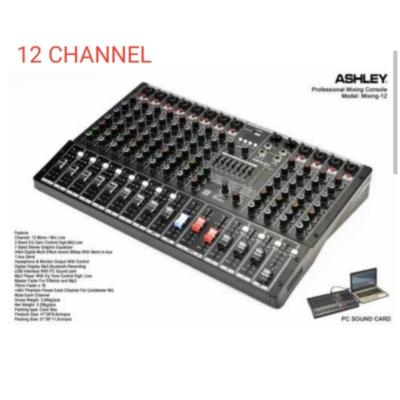 Jual Mixer audio Ashley MIXING12, mixer 12 channel, bluetooth, USB, garansi resmi, original ...