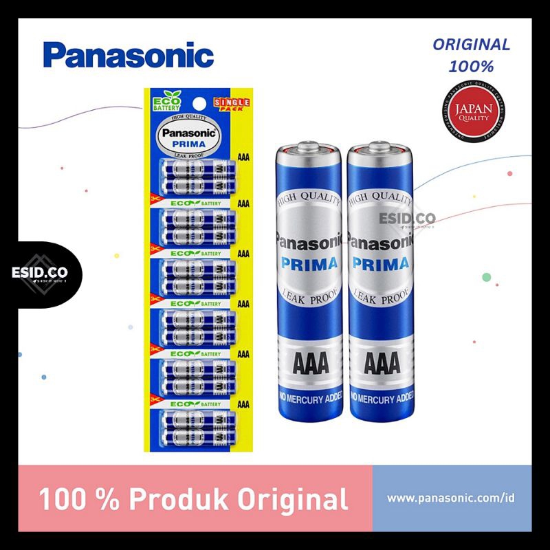 Jual Panasonic Prima Battery AAA | Baterai Panasonic Manganese Biru ...