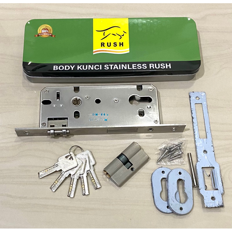 Jual RUSH SS stainless bodi kunci pelor saja (tanpa gagang handle) 5key ...