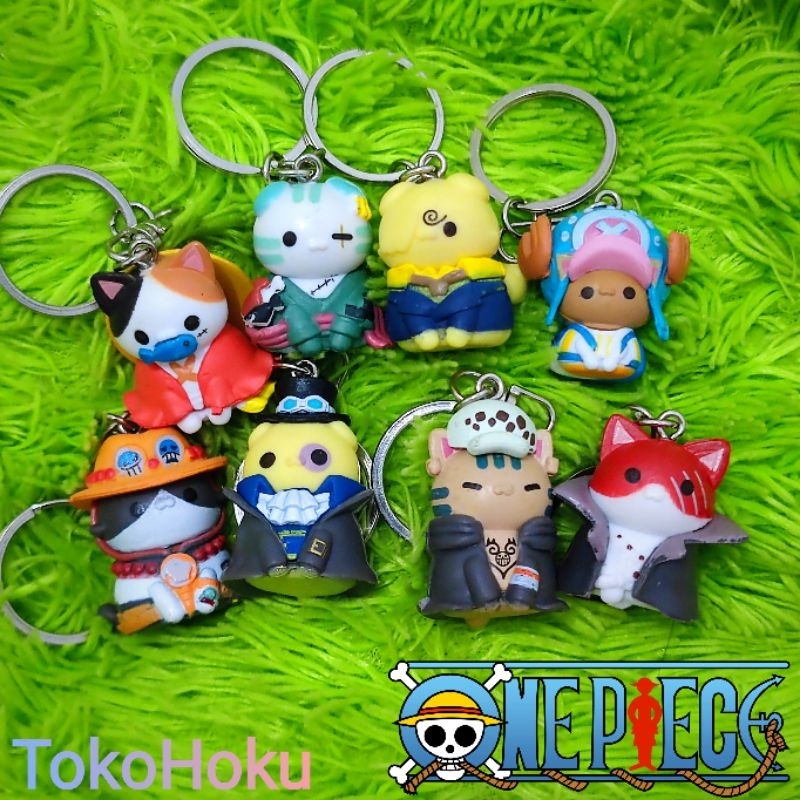 Jual Gantungan Kunci One Piece Kucing Neko Anime Action Figure Keychain ...