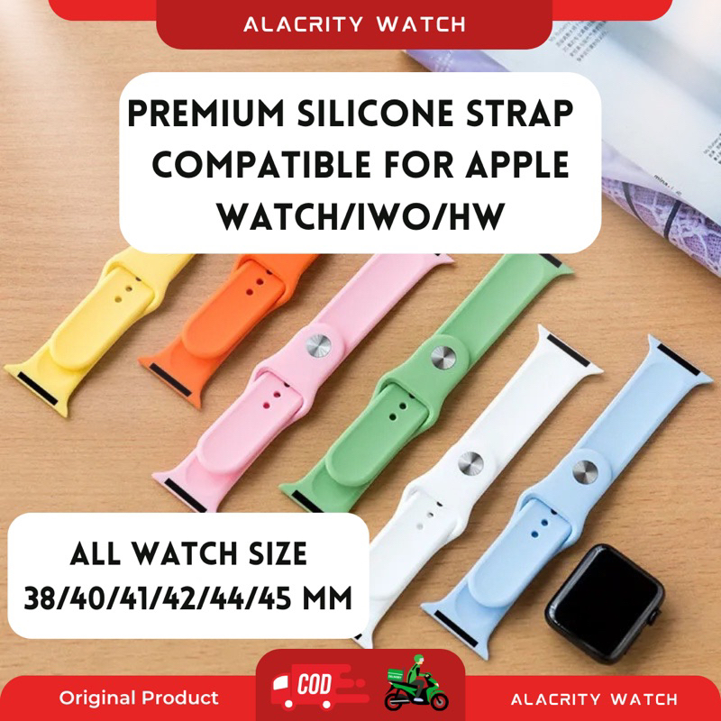 Jual [Premium Silicone Strap] Tali Smartwatch Untuk Apple Watch | IWO ...