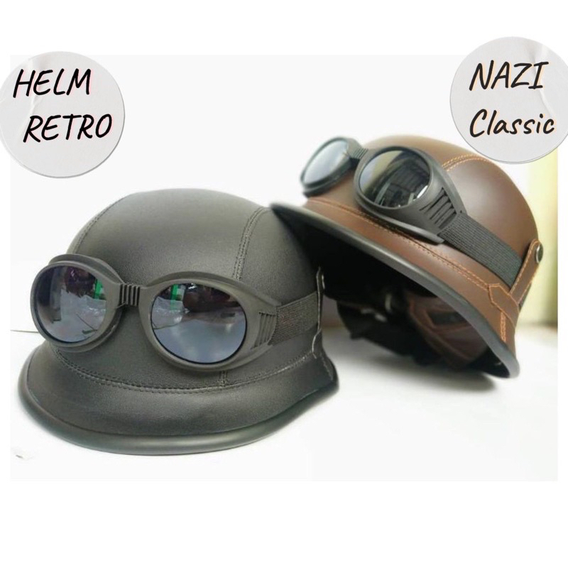 Jual Helm Nazi Full Kulit / Helm Retro Millenial / Helm Classic ...