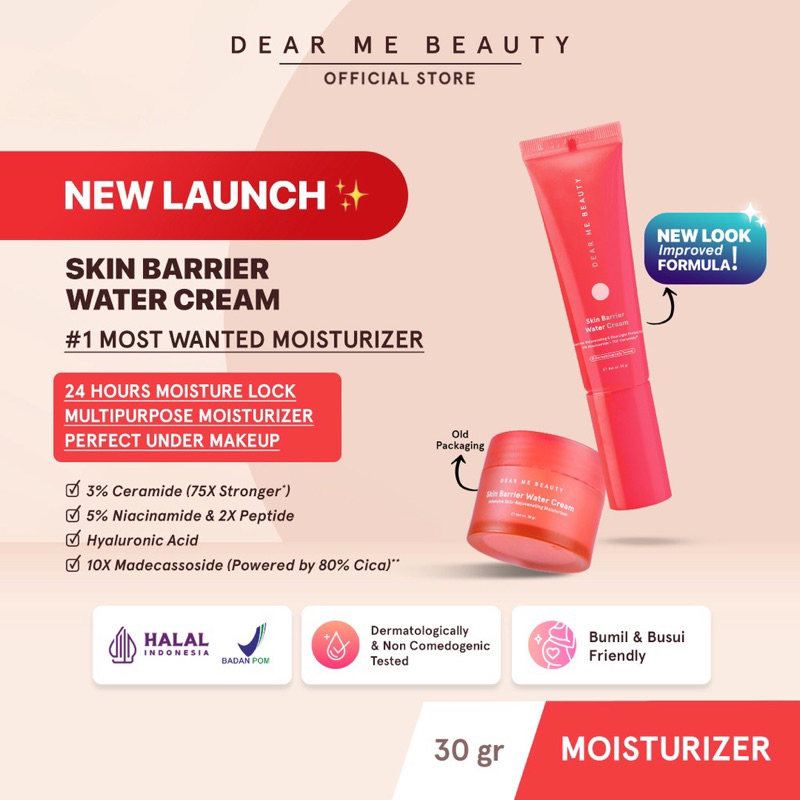 Jual Dear Me Beauty Skin Barrier Water Cream 30gr / Sunscreen Gel 35ML ...