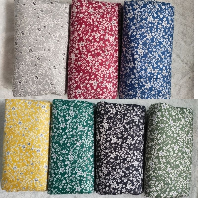 Jual Kain Rayon / Santung Motif Bunga Aster / Shantung bahan daster ...