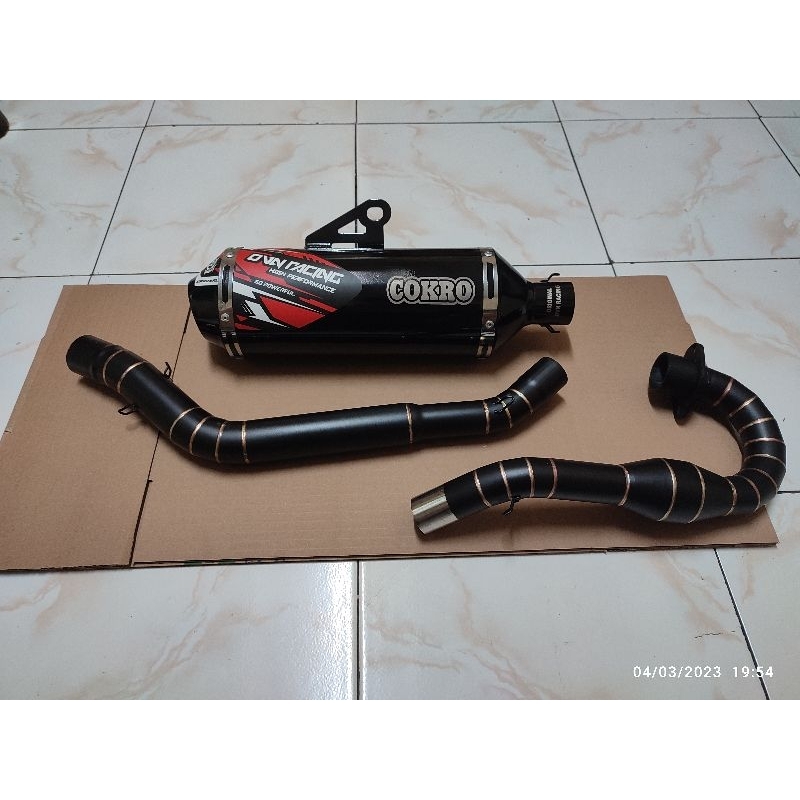 Jual knalpot original DVN full dop hitam coating untuk wr155,klx,crf,d ...