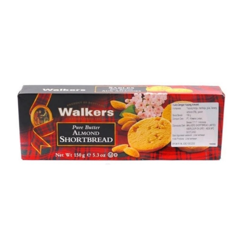 Jual Walkers Pure Butter Almond Shortbread 150 gr g | Shopee Indonesia