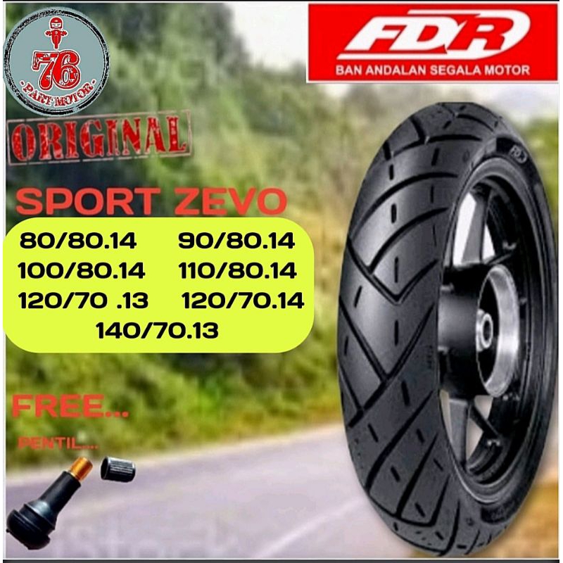 Jual PROMO BAN TUBELESS FDR SPORT ZEVO (-80/80.14 / -90.80. 14 -100/80. 14 -110/80.14 -120/70.13 ...