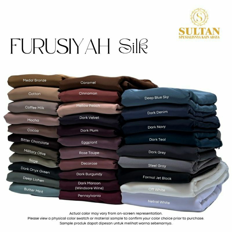 Jual Furusiyah Silk POLOS/ Kain Abaya Sultan Furusiyah Silk POLOS ...