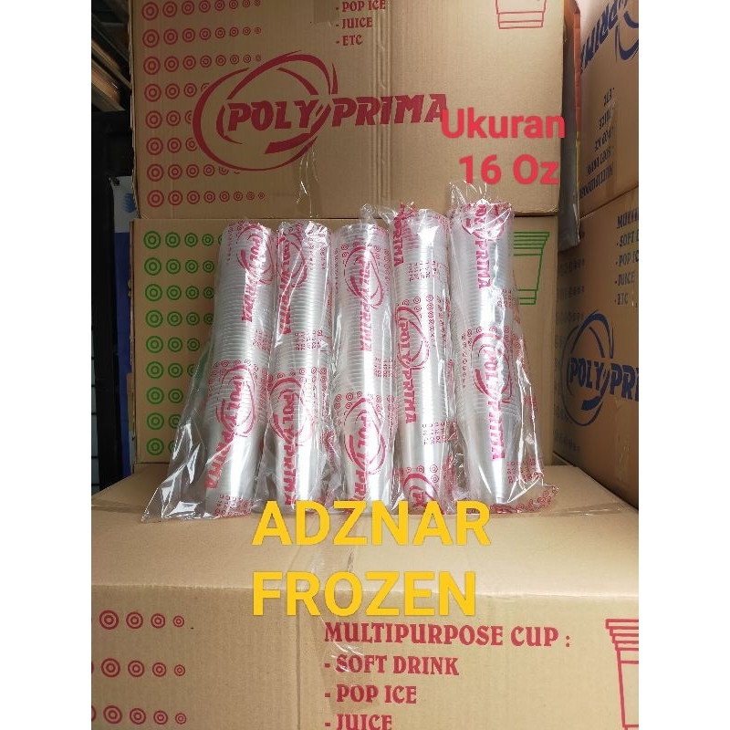 Jual Cup Pop ice Poli prima 16 Oz / gelas cup bubur | Shopee Indonesia