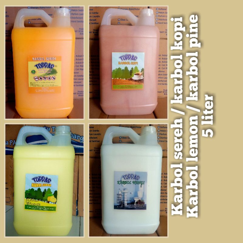Jual Karbol Sereh/Pine/Kopi/Lemon 5 liter Merk Toppas | Shopee Indonesia