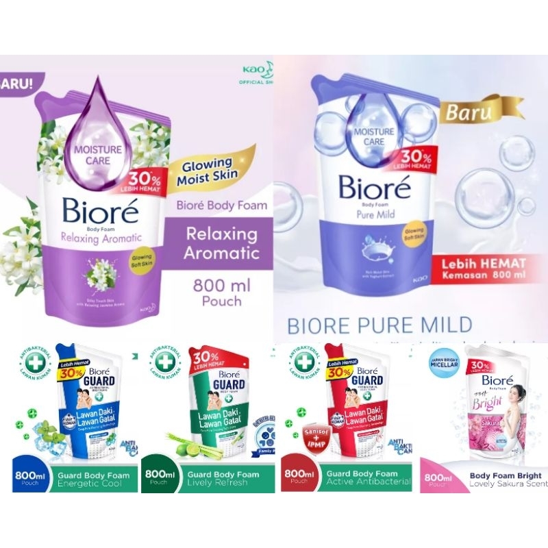Jual Biore Guard Body Foam Sabun Mandi Cair Refill 800 ml | Shopee Indonesia