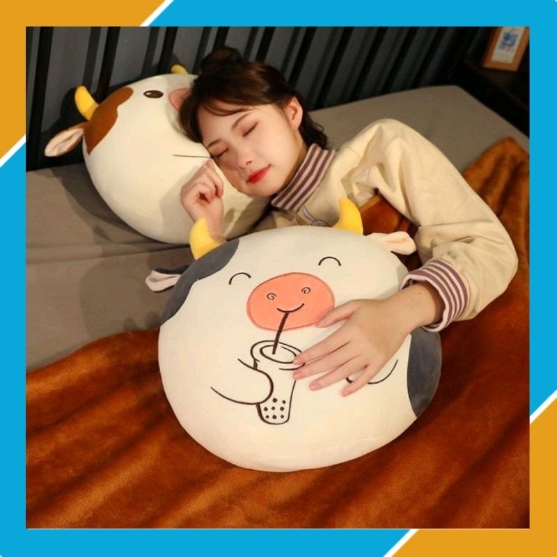 Jual Boneka Sapi Hitam Putih Sit Cow Cute Cow Moo Moo Lucu Bantal Model Sapi Cute Hadiah 