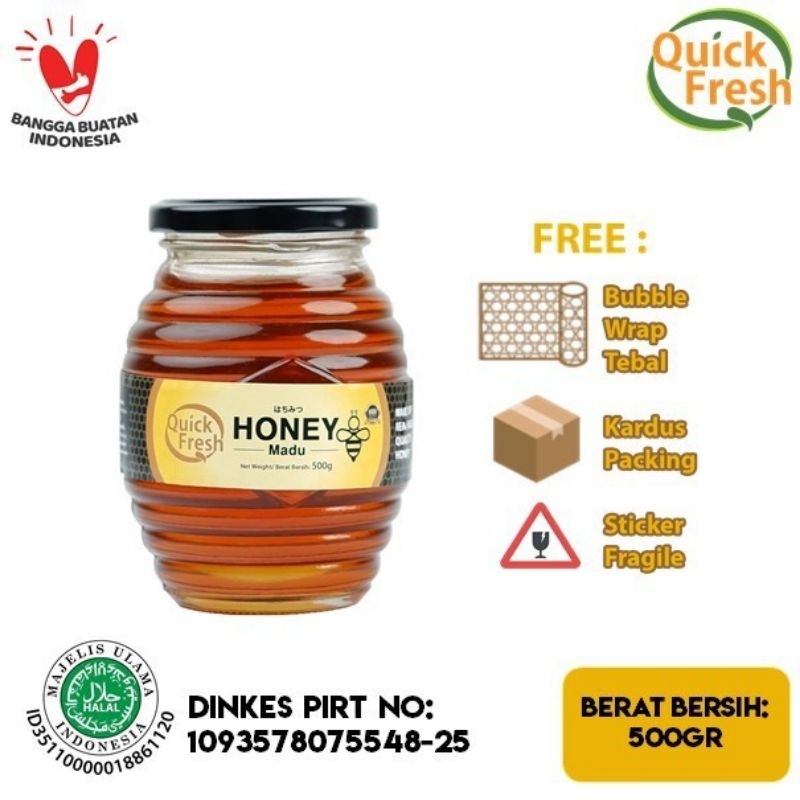 Jual Madu QUICK FRESH Honey Madu Asli Murni 500 gr (Jar) | Shopee Indonesia