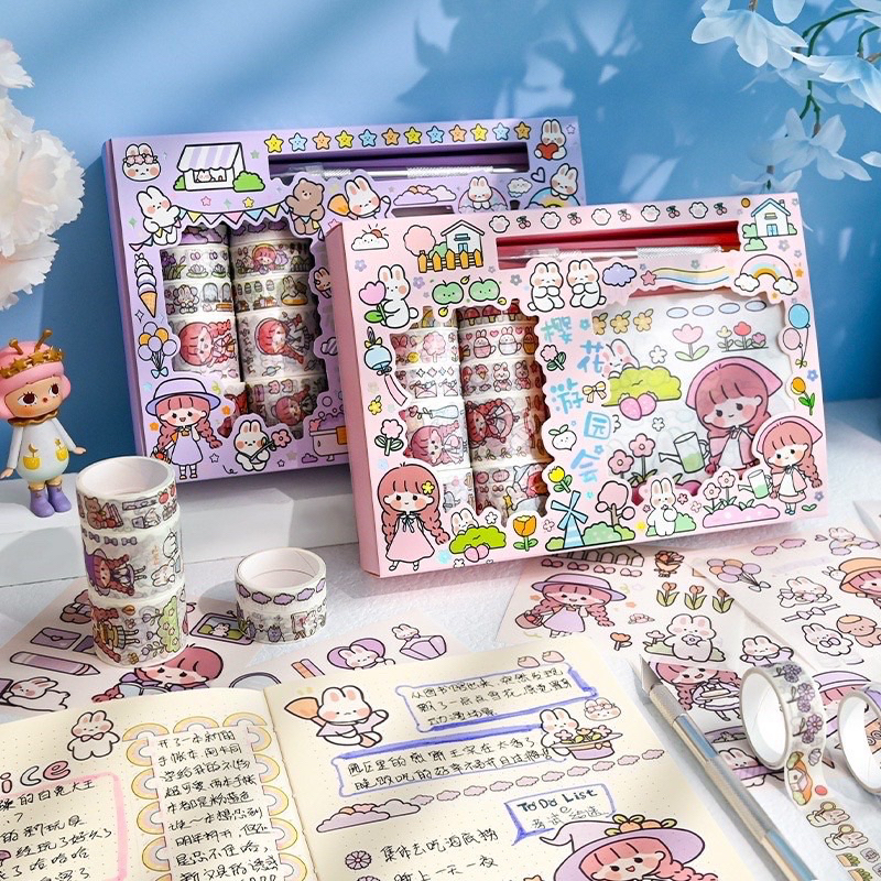 Jual Stiker Set Box Premium Karakter Lucu + Pisau Cutter + ROll Sticker ...