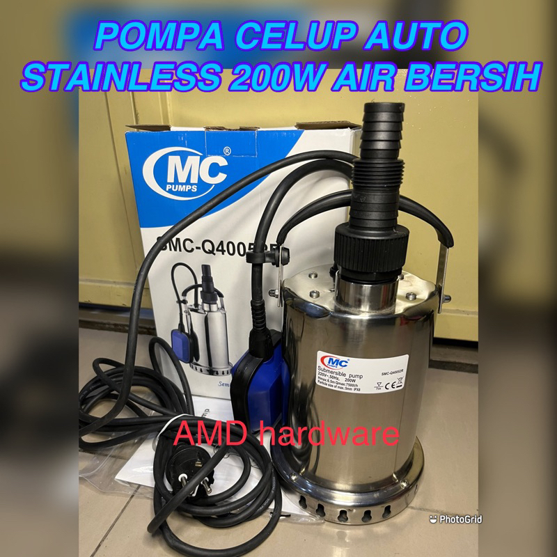 Jual MC PUMP SMC-Q550B52R POMPA CELUP STAINLESS SUBMERSIBLE 275W 200W AUTO / MANUAL BISA AIR ...