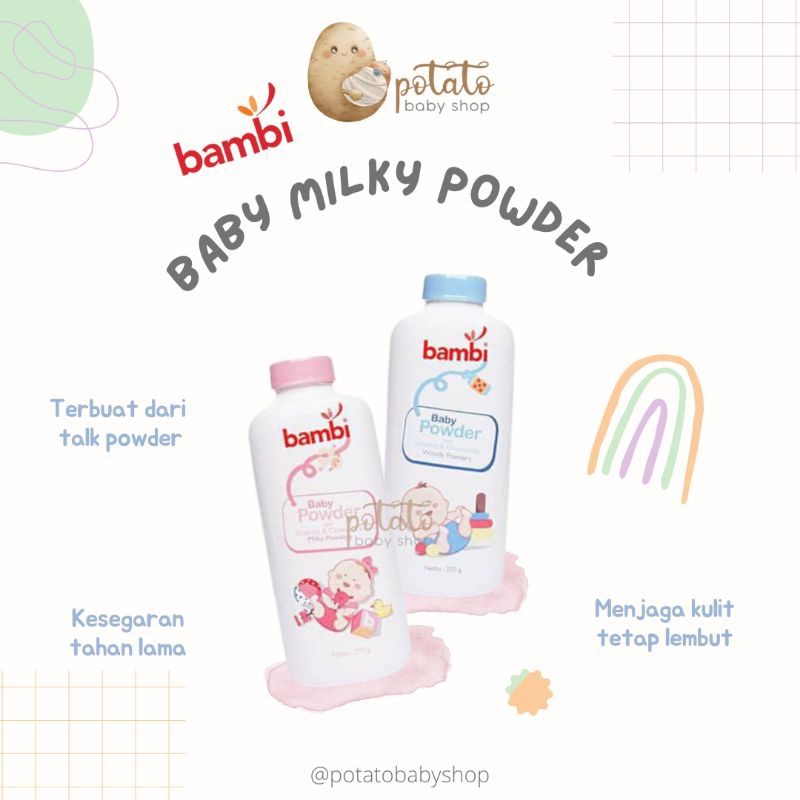 Jual Bambi Baby Powder Pink & Blue 100 Gr - Bedak Bayi | Shopee Indonesia