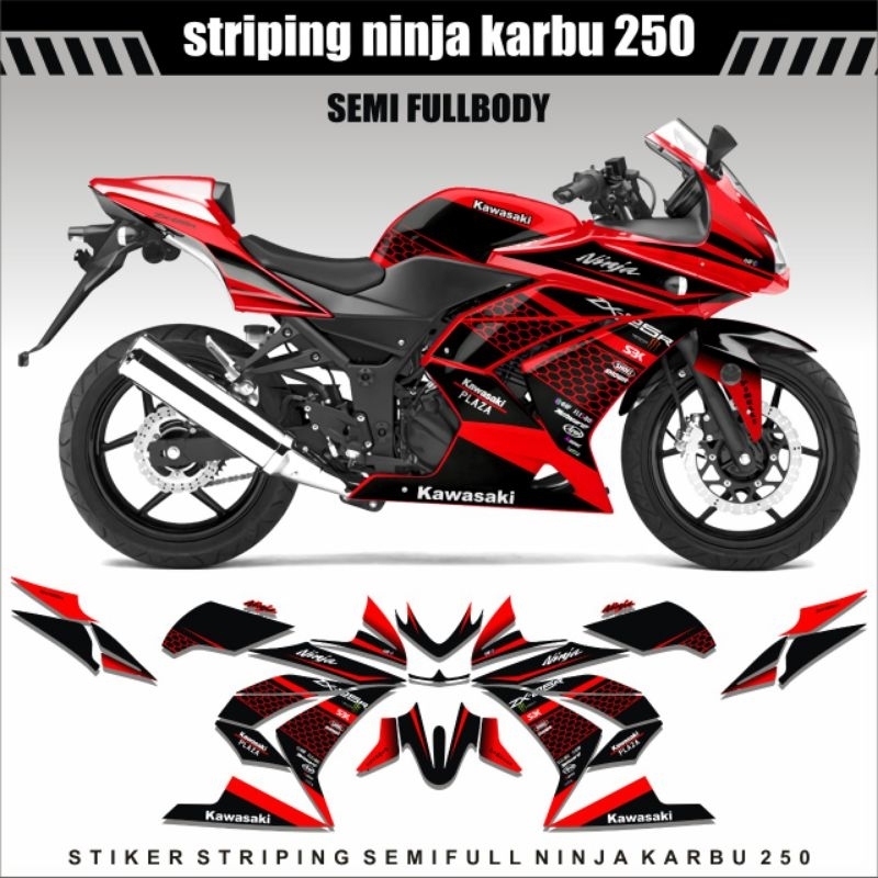 Jual Decal Striping Sticker Kawasaki Ninja 250 Karbu - Stiker List Semi ...