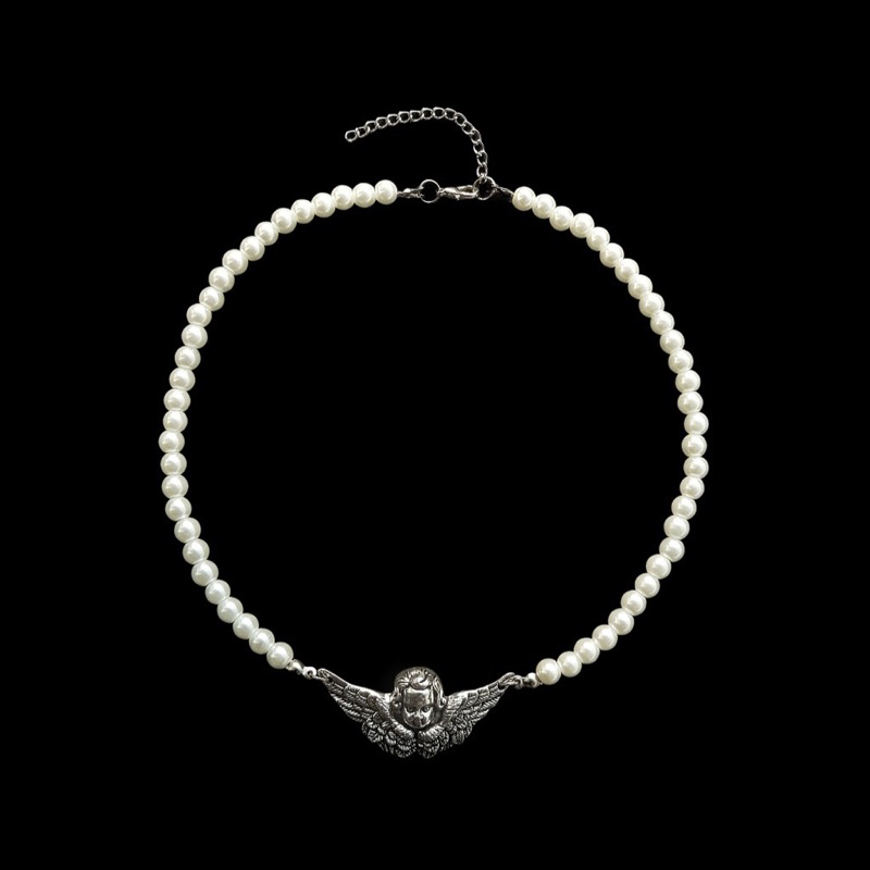 Jual SKYMED / Kalung pria Angel Pearl Necklace Kalung Mutiara Malaikat ...