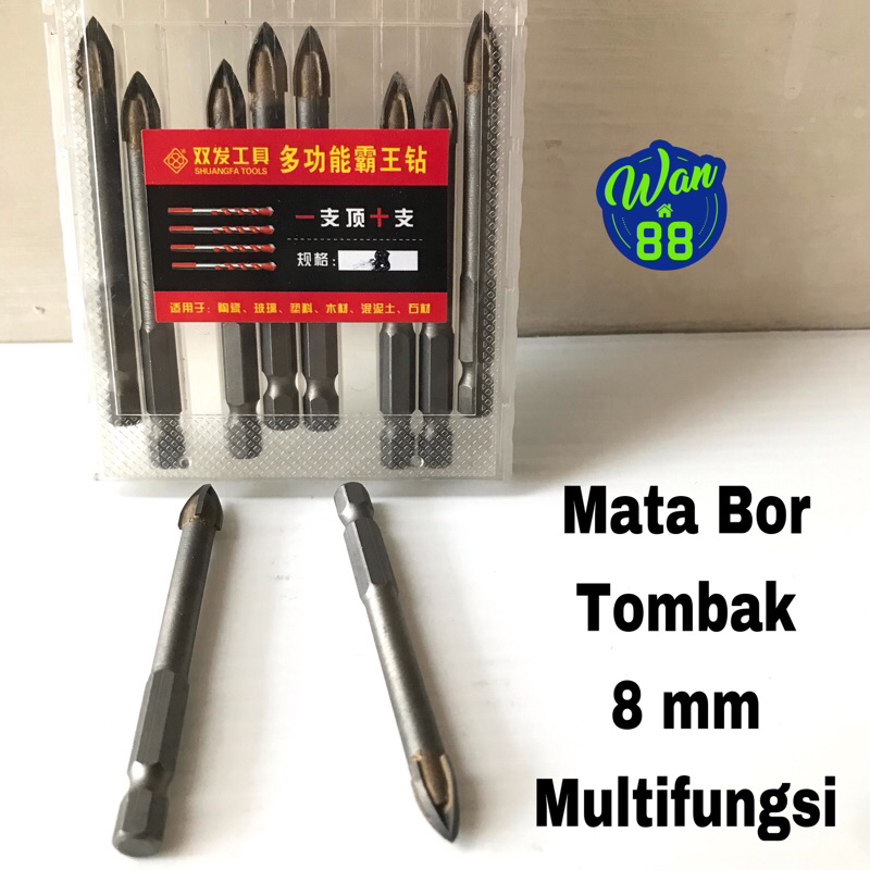 Jual Mata Bor Tombak 8mm Multifungsi harga per 1 pc ( beton,besi,kayu,keramik,granit dll ...