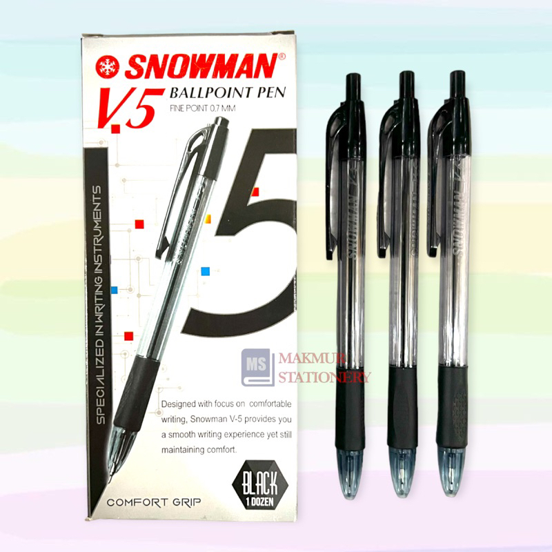 Jual Pulpen / Ballpoint / Pen V5 Snowman (12 Pcs) | Shopee Indonesia