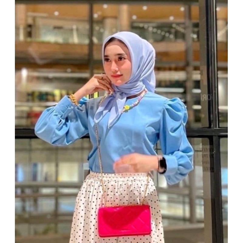 Jual BAJU ATASAN WANITA FUFFI TANGAN BALON BLUS TERBARU FASHION ...