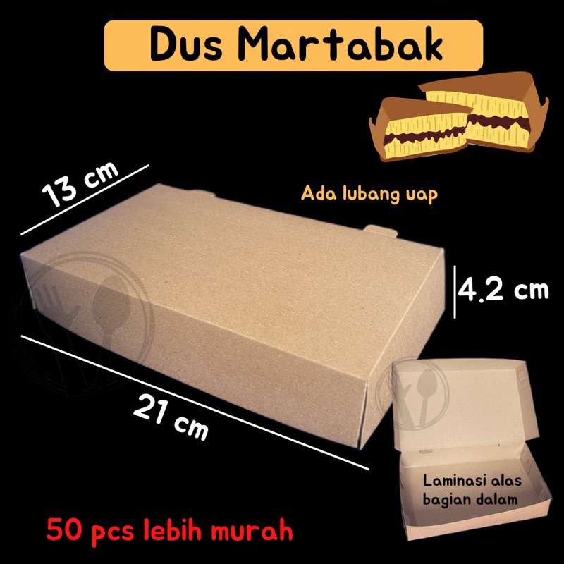 Jual dus kraft laminasi 21x13x4.2 dus coklat martabak manis atau asin ...