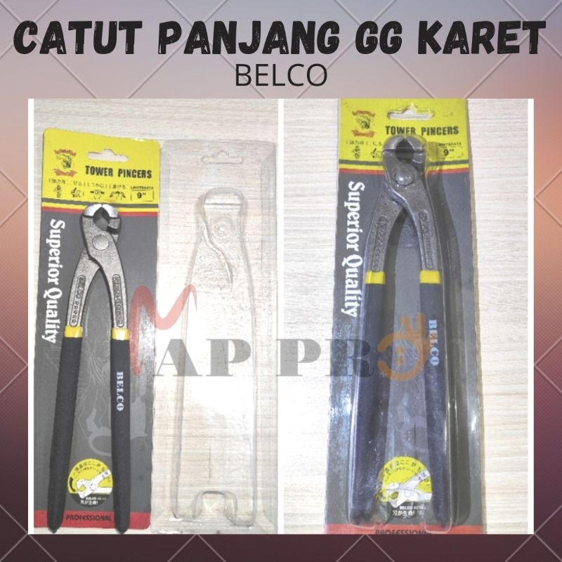 Jual TANG CATUT PANJANG BELCO GAGANG KARET BLISTER 9" | Shopee Indonesia