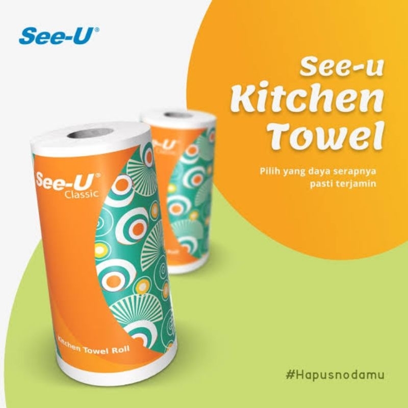 Jual Tissue See U Kitchen Towel (1 Roll - 1 Ply) | Shopee Indonesia