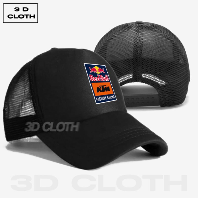 Jual Topi Jaring Trucker Premium Racing Logo Red Bull KTM Factory ...