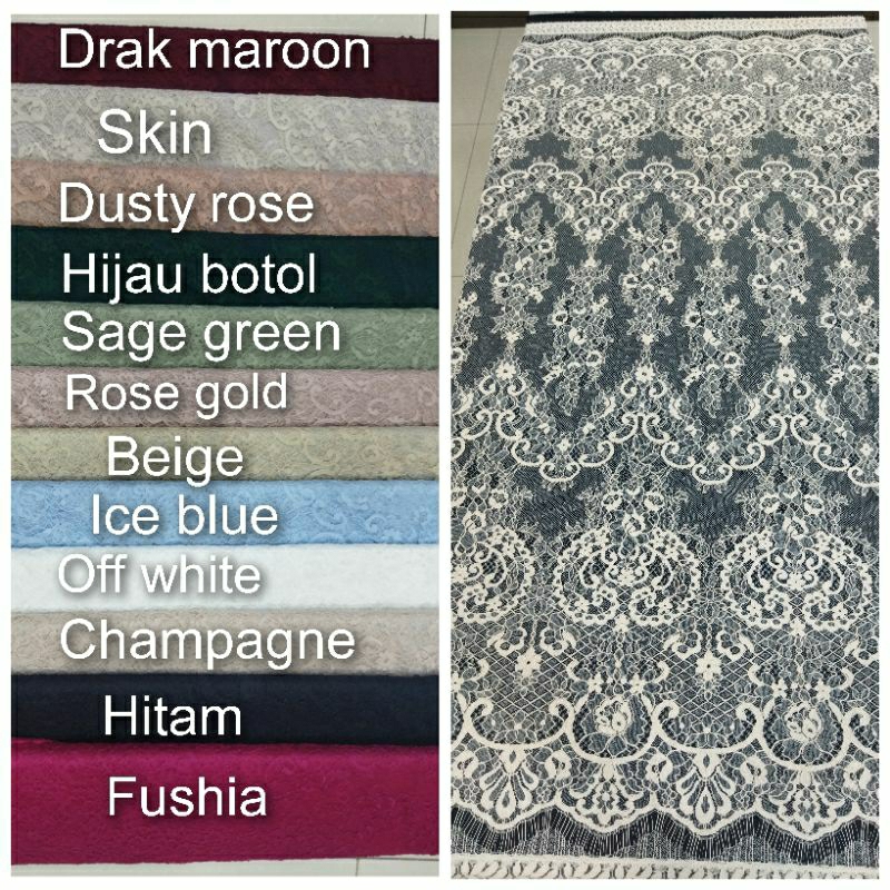 Jual Brokat Lace panel Chantilly D#tgm7900 | Shopee Indonesia