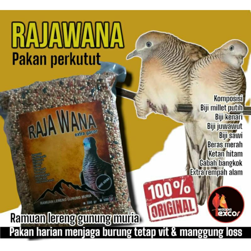 Jual pakan perkutut rajawana gacor manggung 500 gr | Shopee Indonesia