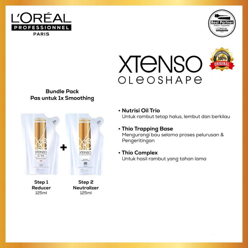 Jual LOREAL XTENSO OLEOSHAPE SMOOTHING NORMAL (2x125ml) | Shopee Indonesia