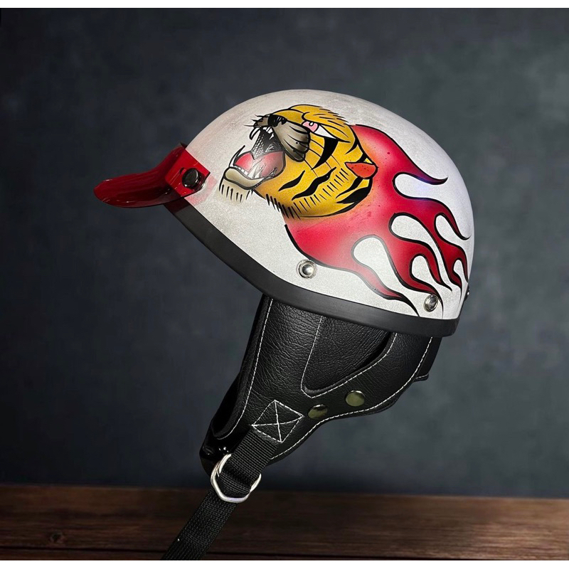 Jual Chip Japanese Tiger Flame Handpainted Side - Helm Custom Chopper ...