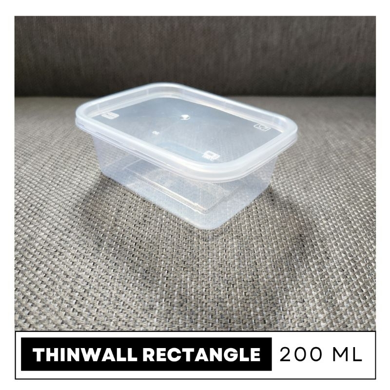 Jual [25 Pcs] Kotak Makan Thinwall Persegi - 200ml 250ml 300ml | Shopee Indonesia