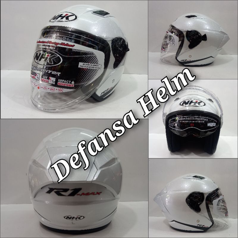 Jual HELM HALF FACE NHK R1 MAX SOLID DOUBLE VISOR & NHK R1 ELITE SINGLE ...