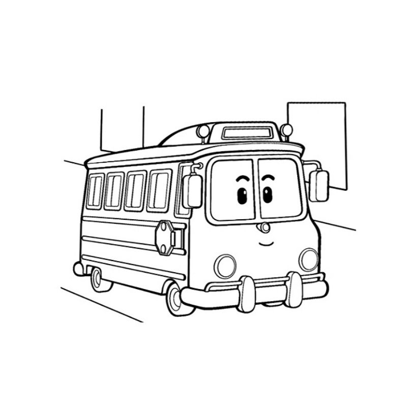 Jual Gambar Sketsa Mewarnai Edisi Kendaraan Mobil Tayo M / Seketsa ...